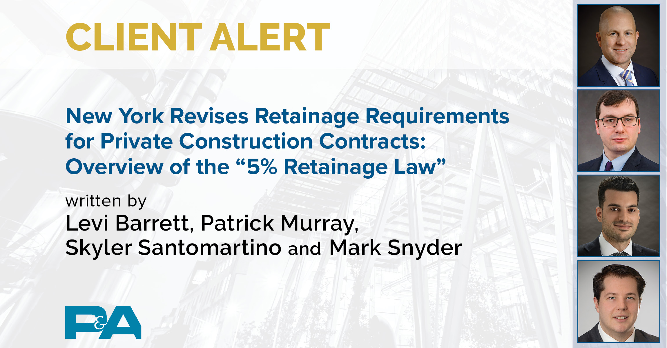 Overview of the “5% Retainage Law” | P&A